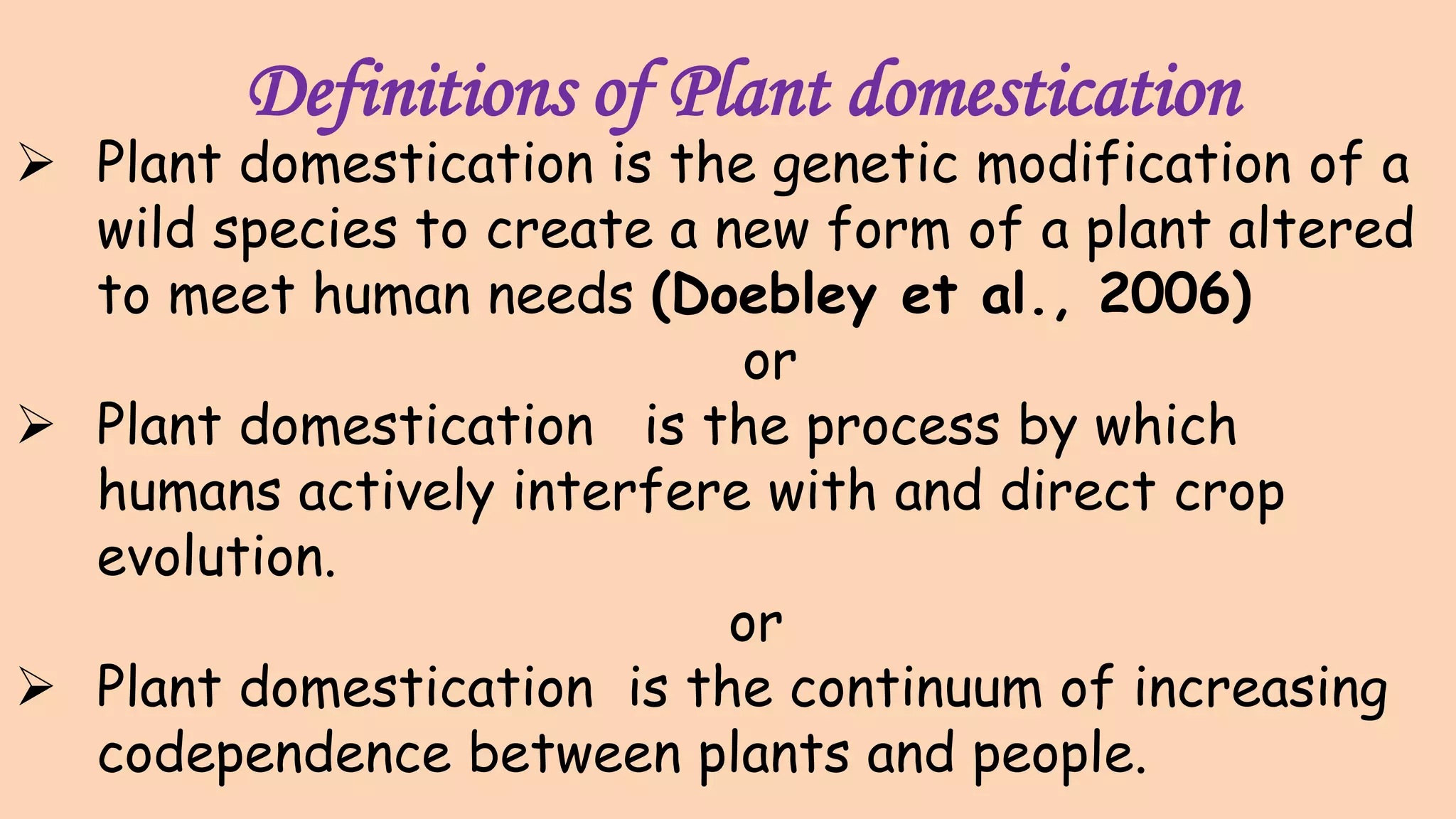 Domestication of Crop plants | PPTX