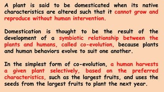 Domestication of Crop plants | PPTX