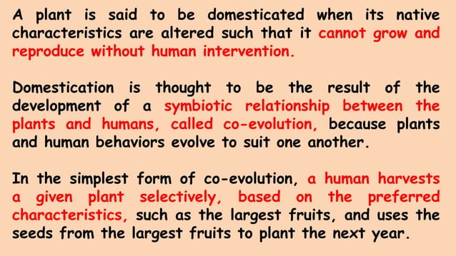 Domestication of Crop plants | PPTX | Gardening | Home & Garden