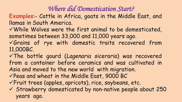 Domestication of Crop plants | PPTX | Gardening | Home & Garden