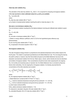Crop Evapotranspiration Allen_Fao irrigation drainage papper 56 1998 | PDF