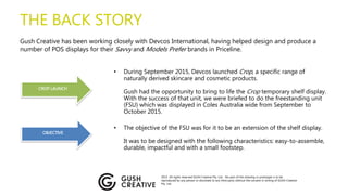 Crop Cardboard Freestanding Unit (FSU) in Coles - Case Study by Gush Creative | PPTX