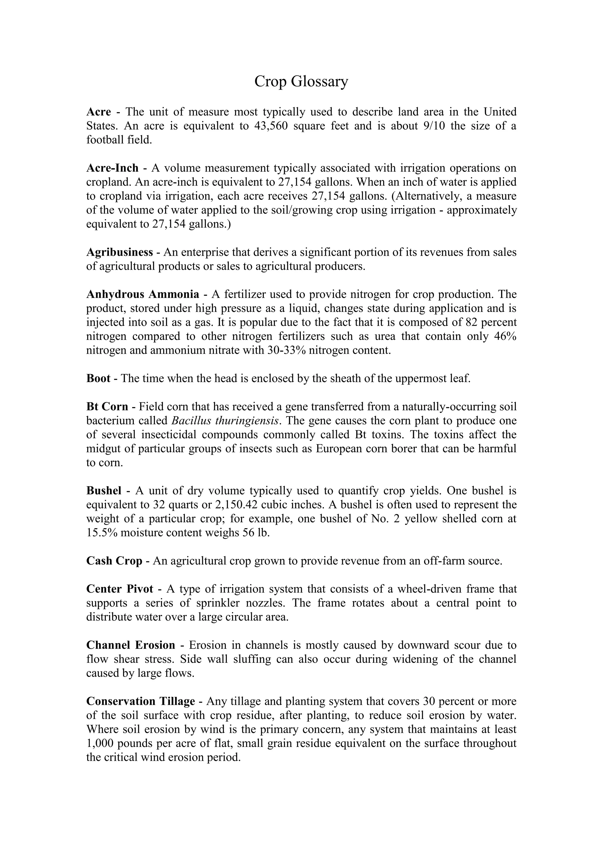 Crop glossary | DOCX