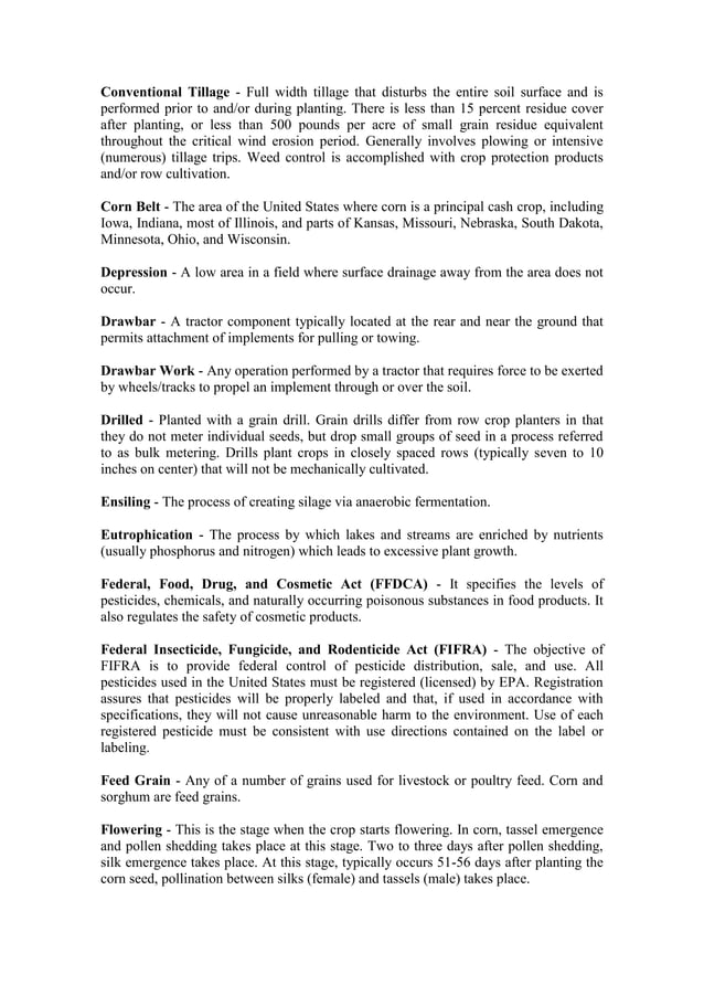 Crop glossary | DOCX | Agriculture | Industries