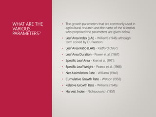 Crop growth analysis | PPTX
