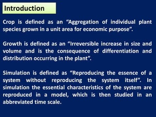 Crop growth modelling | PPTX