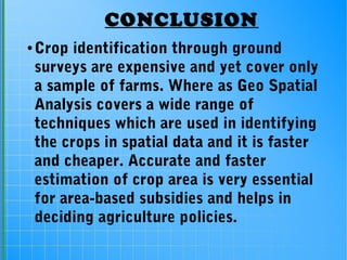 Crop identification using geo spatial technologies | ODP | Agriculture ...