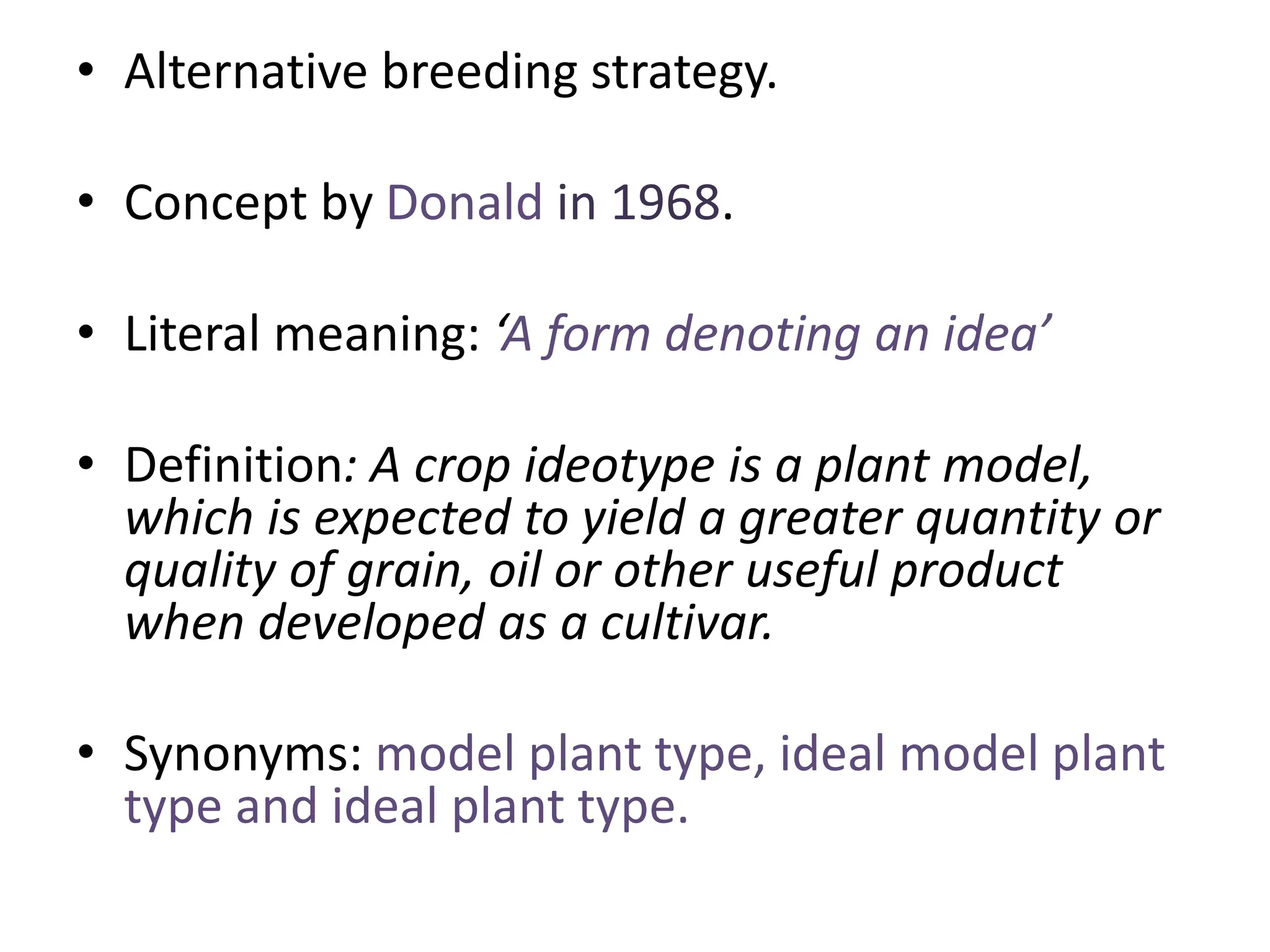 CROP IDEOTYPE CONCEPT- WHEAT, BARLEY, MAIZE AND COTTON | PPTX