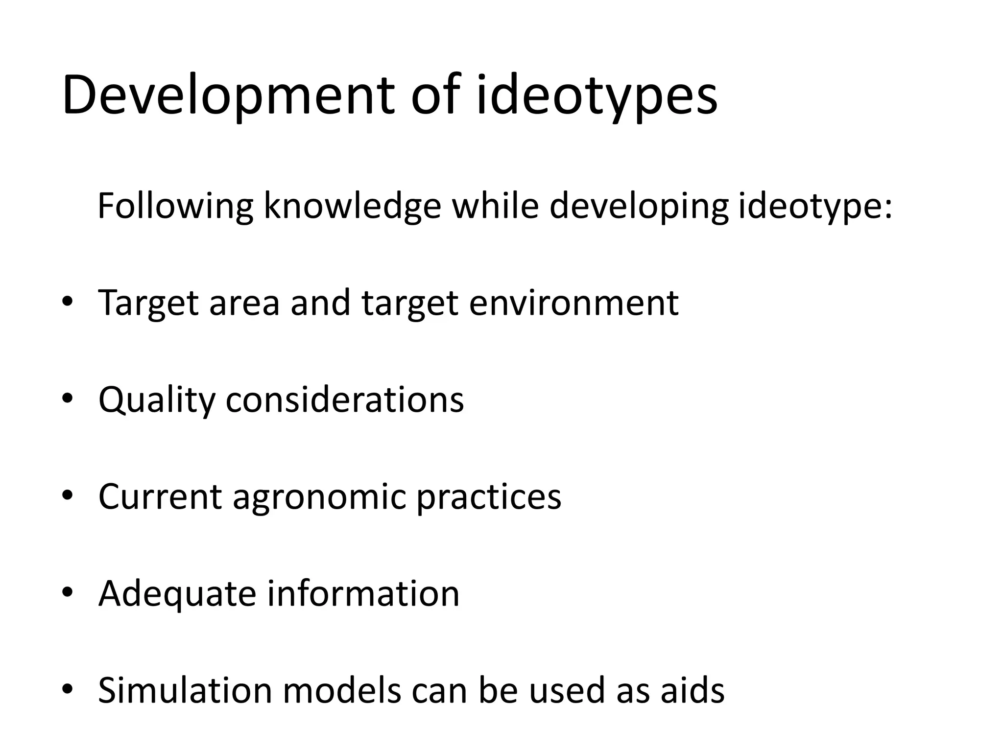 CROP IDEOTYPE CONCEPT- WHEAT, BARLEY, MAIZE AND COTTON | PPTX