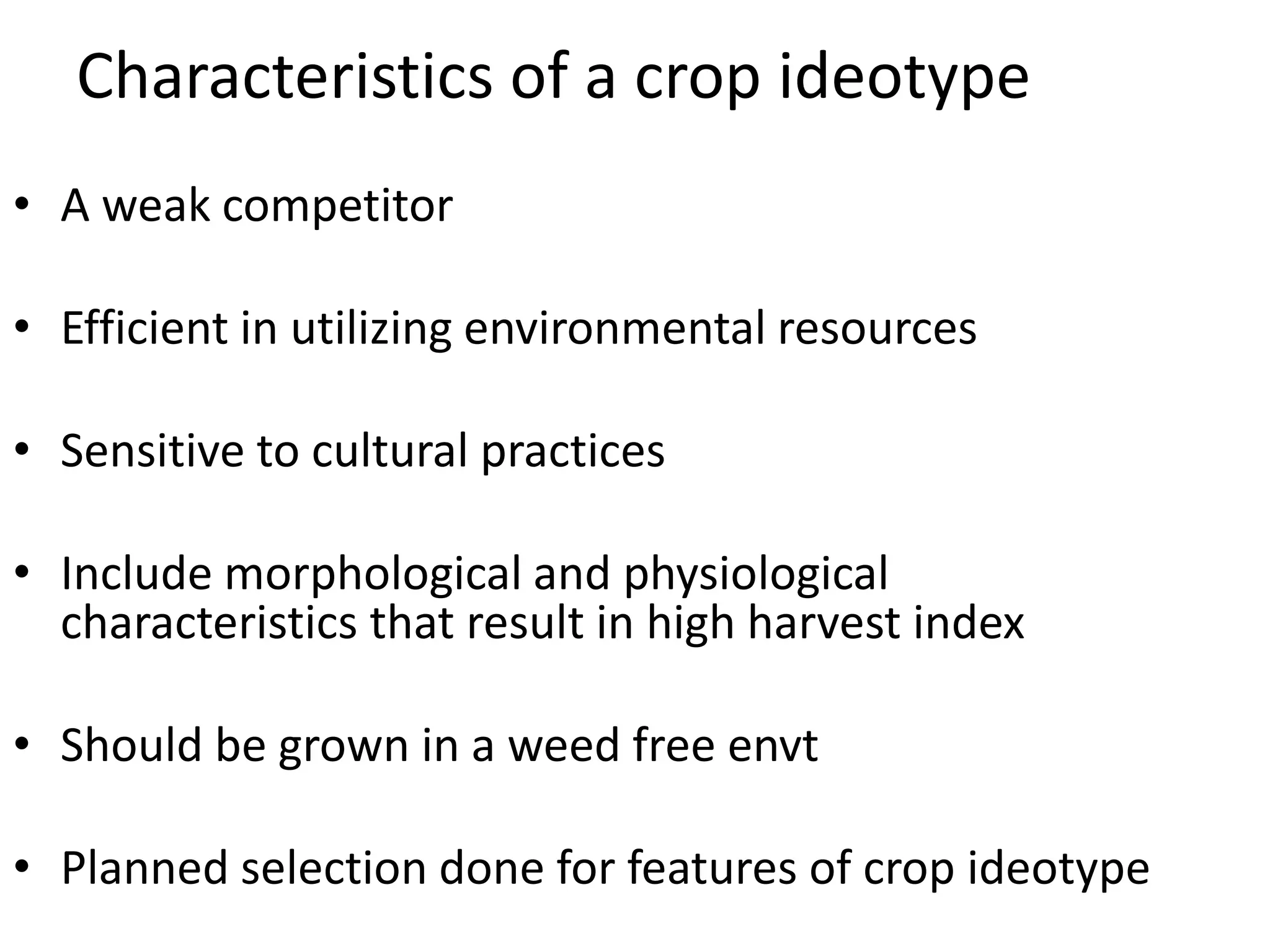 CROP IDEOTYPE CONCEPT- WHEAT, BARLEY, MAIZE AND COTTON | PPTX