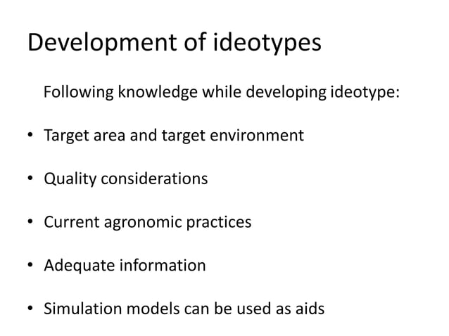 CROP IDEOTYPE CONCEPT- WHEAT, BARLEY, MAIZE AND COTTON | PPTX