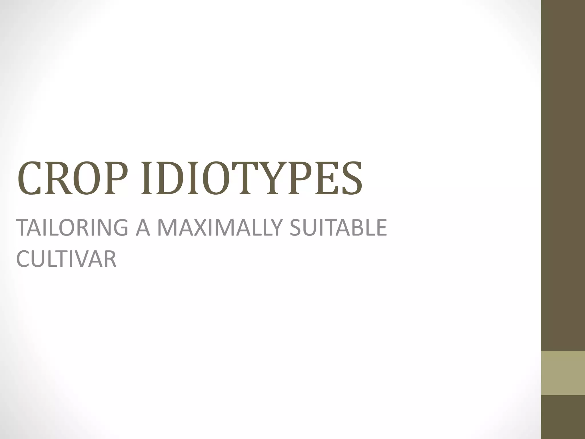 Crop idiotypes | PPTX