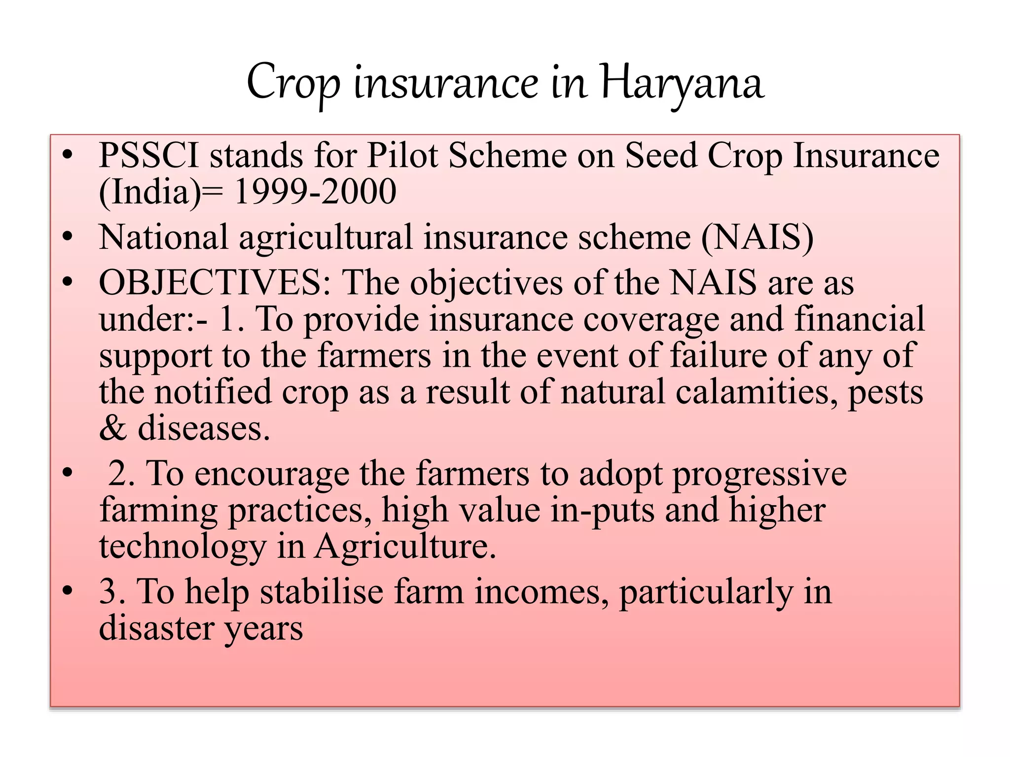 Crop insurance | PPTX