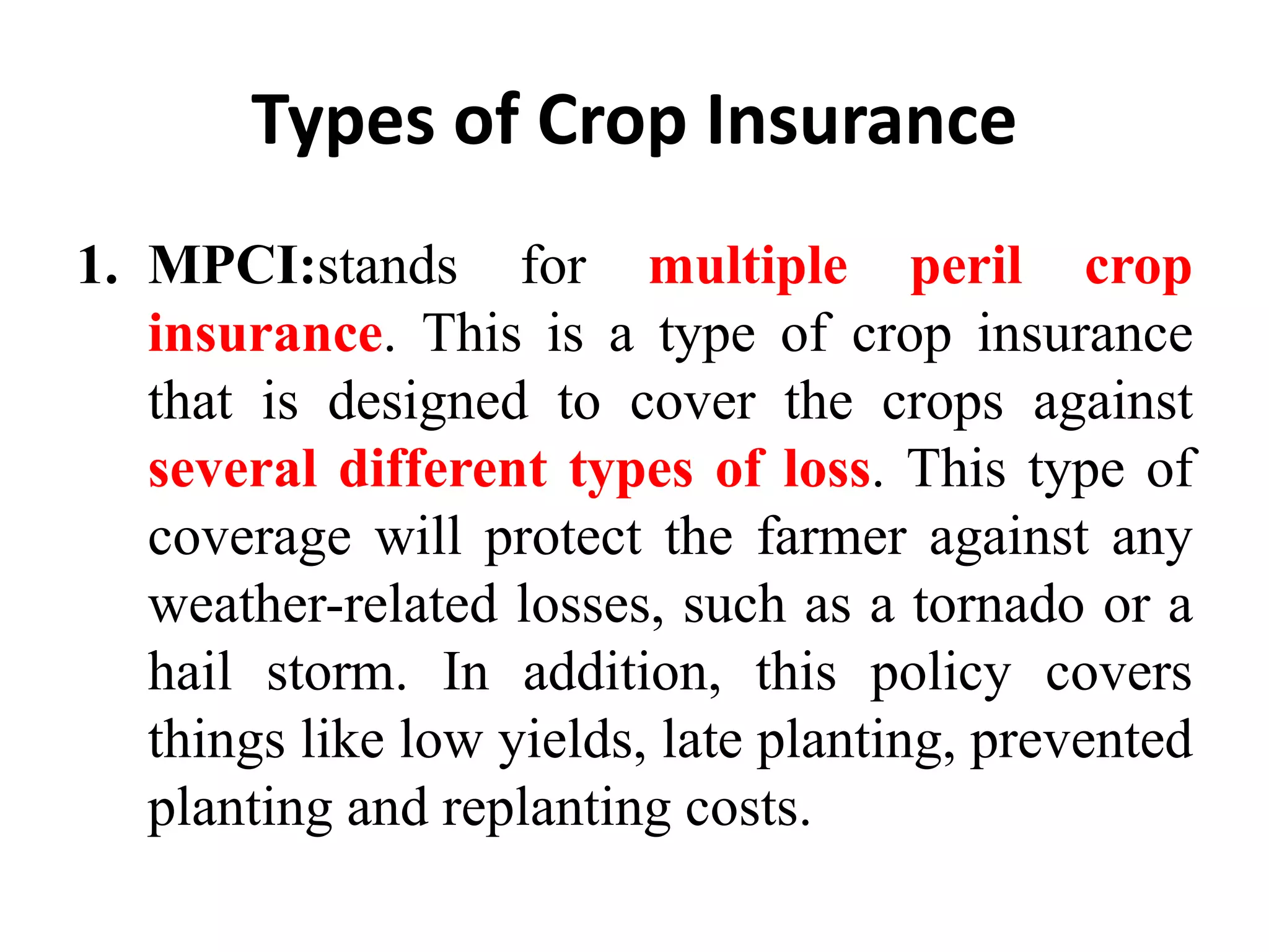 Crop insurance | PPTX