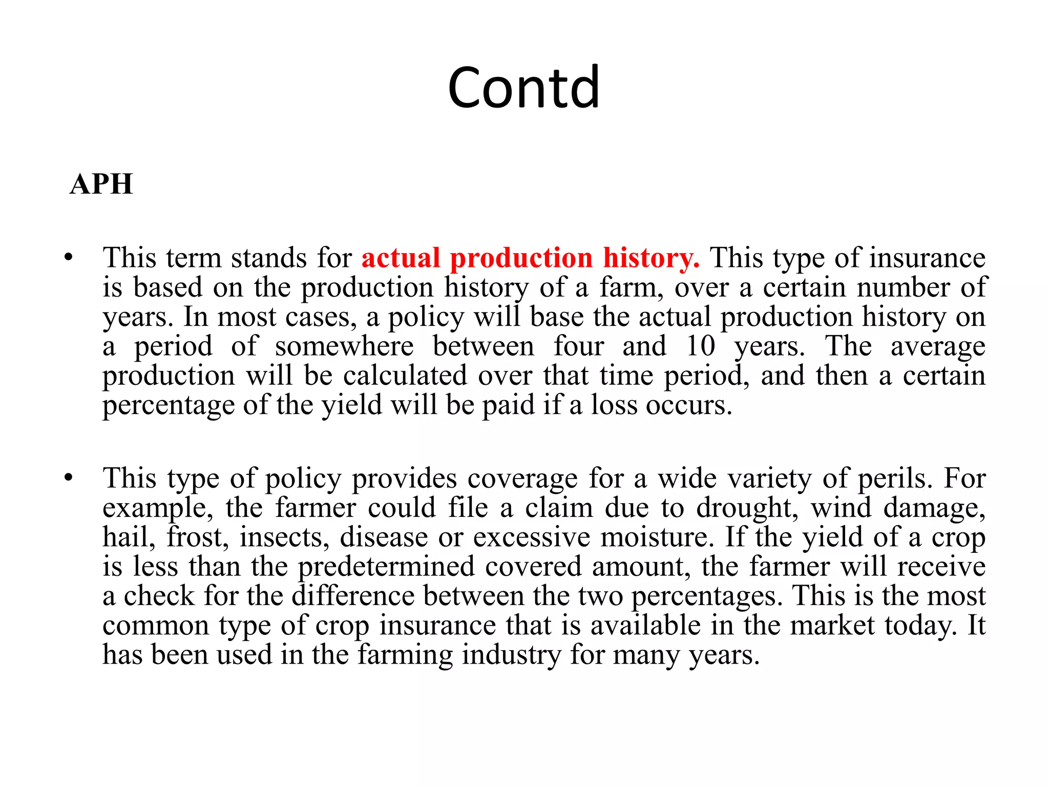 Crop insurance | PPTX
