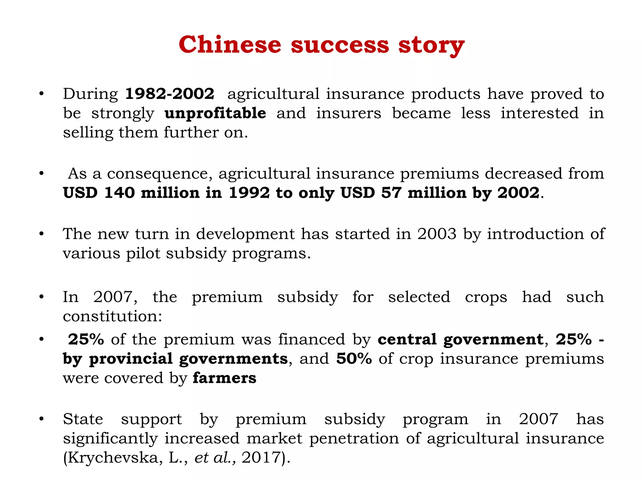 Crop insurance - Indian and Global Scenario | PPTX