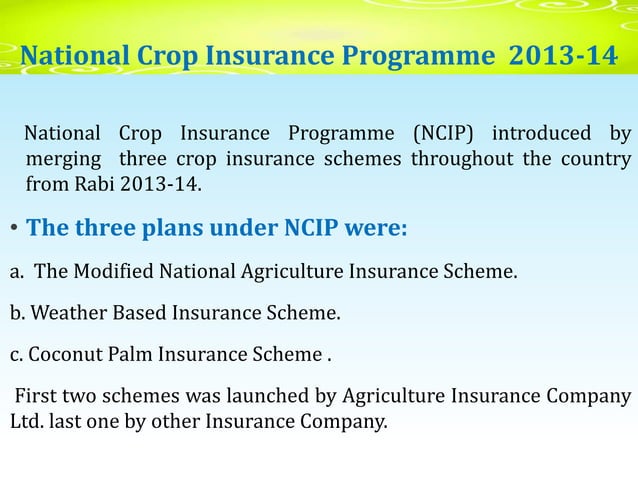 Crop insurance in India | PPTX | Motor Insurance | Insurance