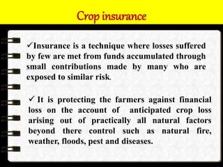Crop insurance in India | PPTX