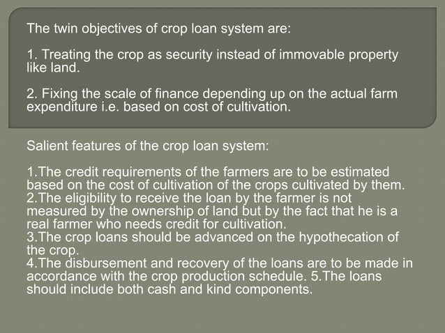 Crop loan system Introduction | PPTX
