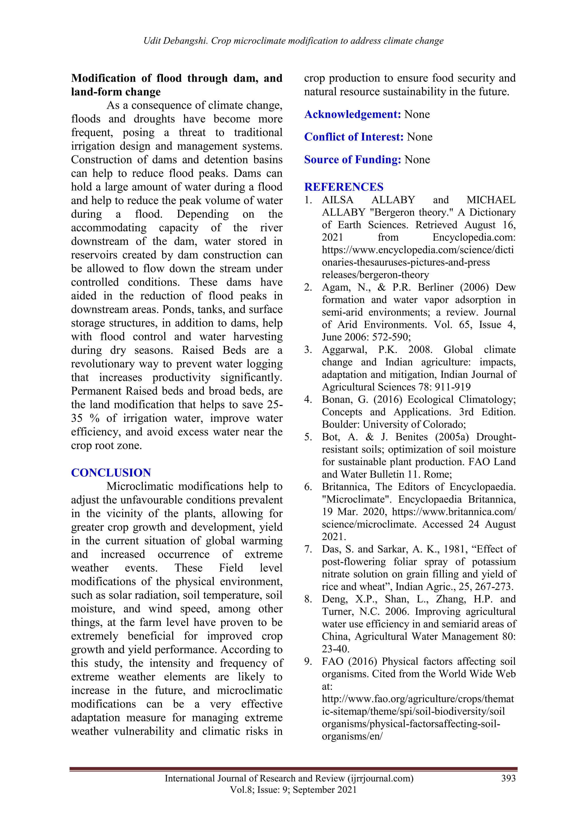 Crop Microclimate Modification to Address Climate Change | PDF