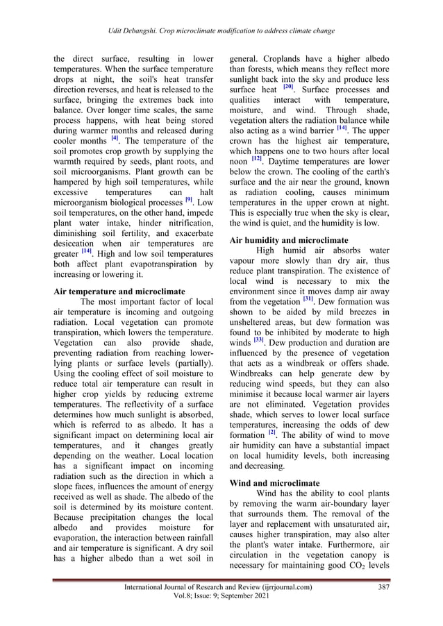 Crop Microclimate Modification to Address Climate Change | PDF