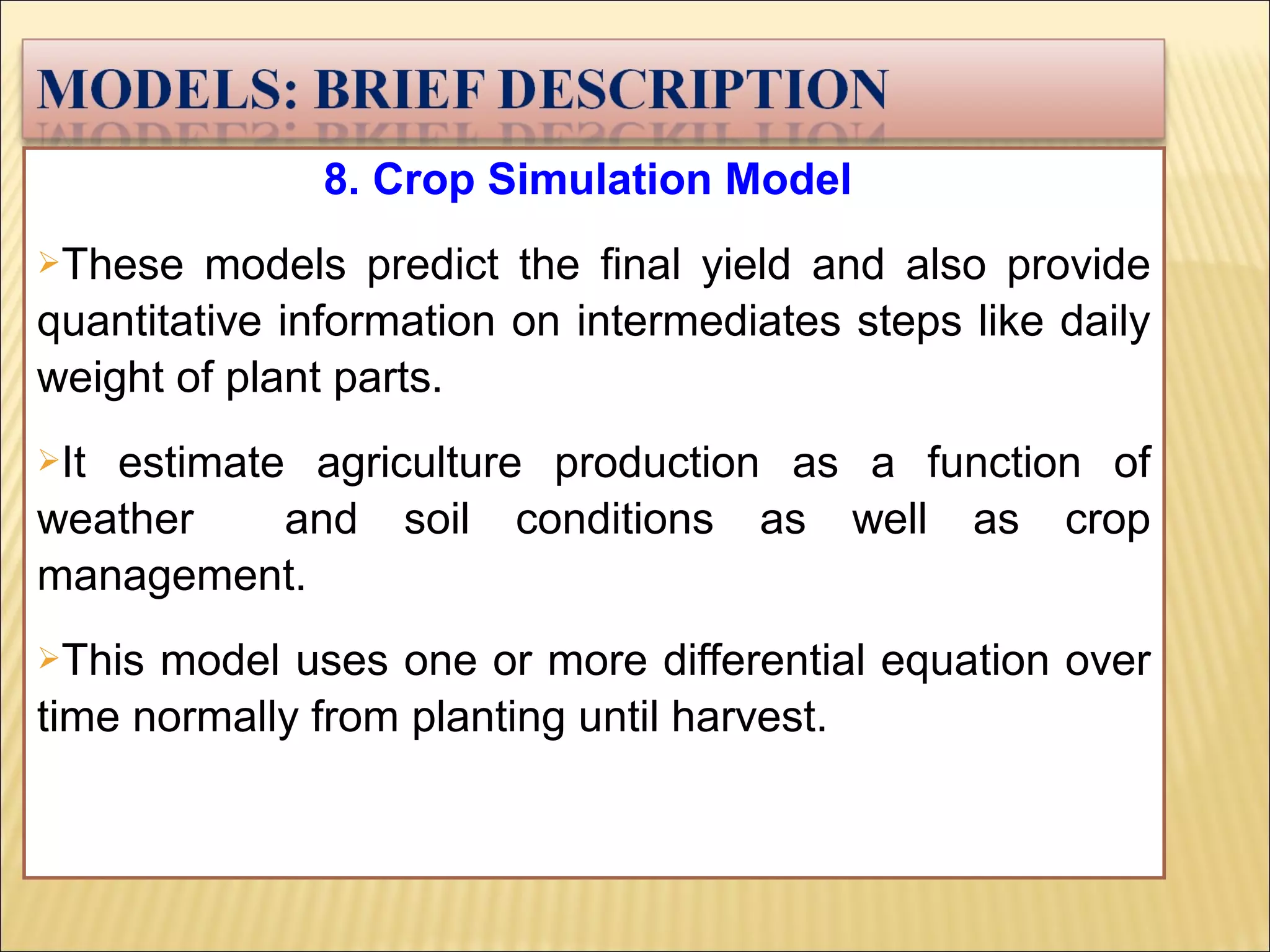 Crop modeling for stress situation | PPT