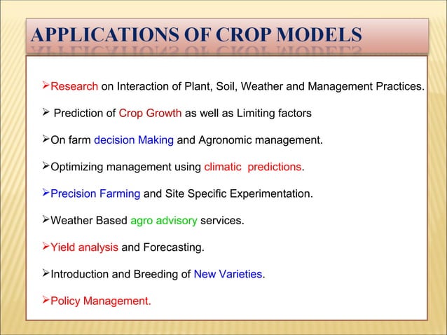Crop modeling for stress situation | PPT
