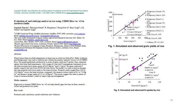 Crop Modelling in Rice | PPTX