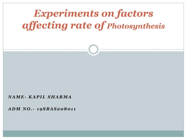 factors affecting rate of Photosynthesis | PPTX