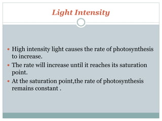 factors affecting rate of Photosynthesis | PPTX