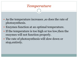 factors affecting rate of Photosynthesis | PPTX
