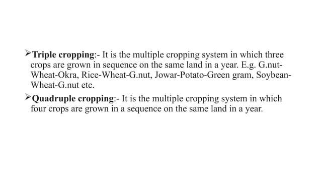 Different types of Cropping system in India | PPTX