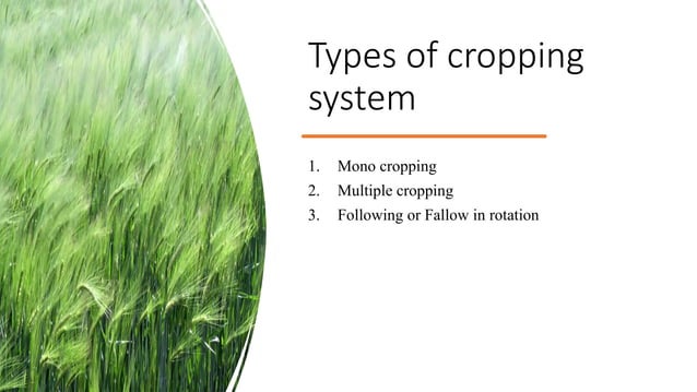 Different types of Cropping system in India | PPTX