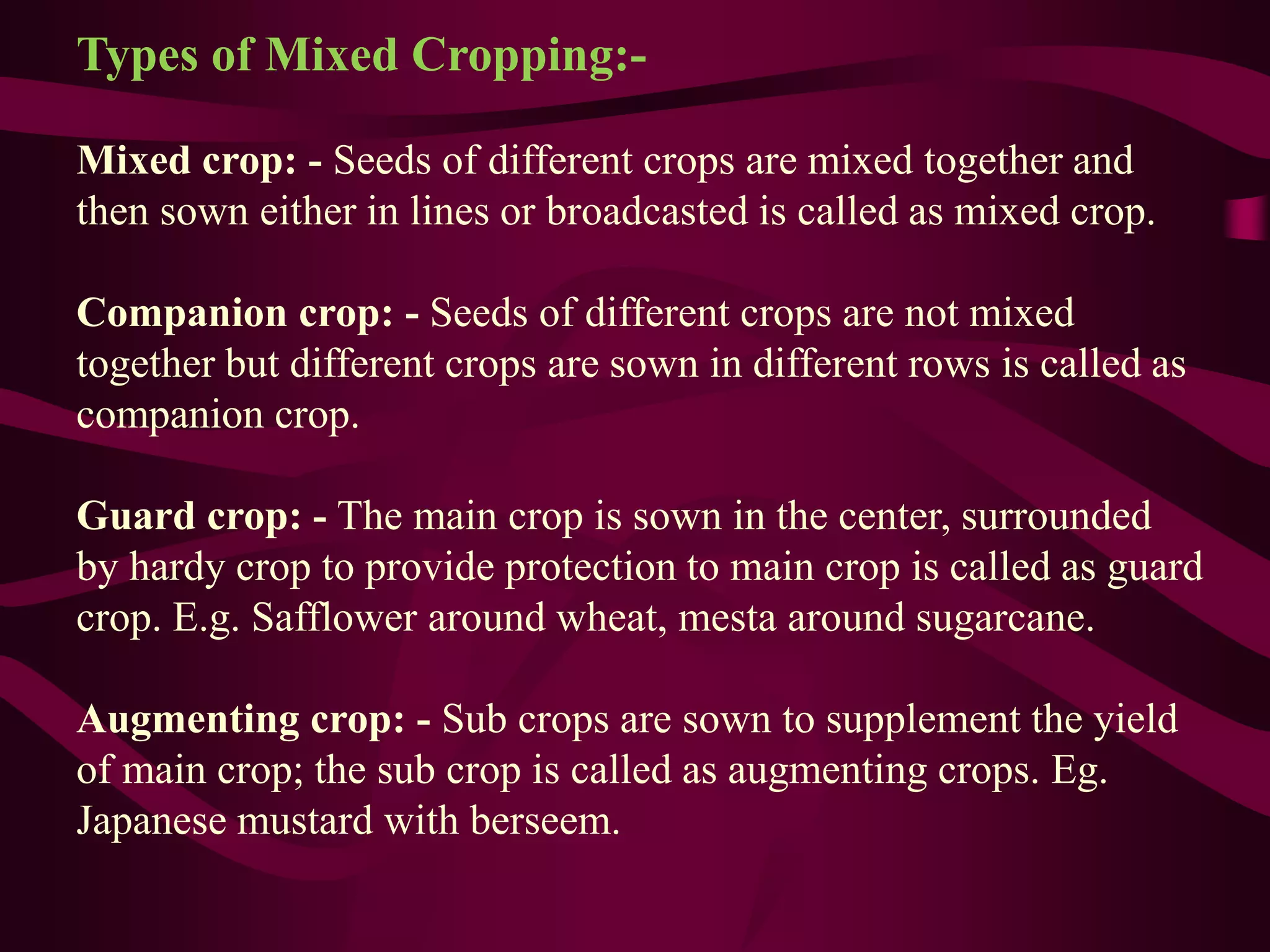 Cropping system ppt 1 | PPTX | Agriculture | Industries