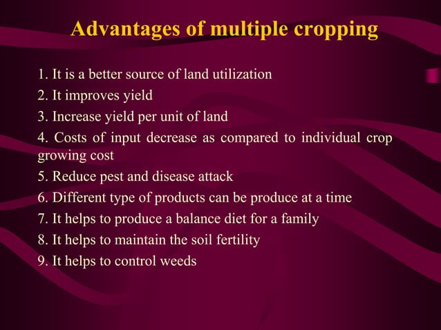 Cropping system ppt 1 | PPTX | Agriculture | Industries