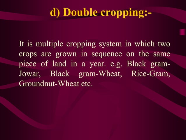 Cropping system ppt 1 | PPTX | Agriculture | Industries