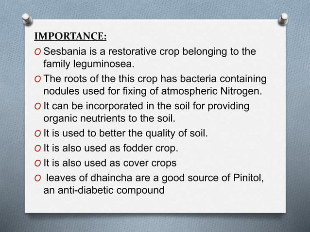 cropping technology of sesbania.pptx | Agriculture | Industries