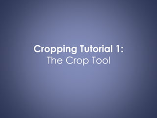 Cropping Tutorial One: The Crop Tool | PPTX