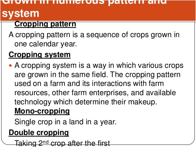 Crop planning