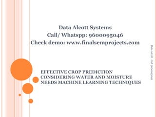 Crop prediction using machine learning | PDF