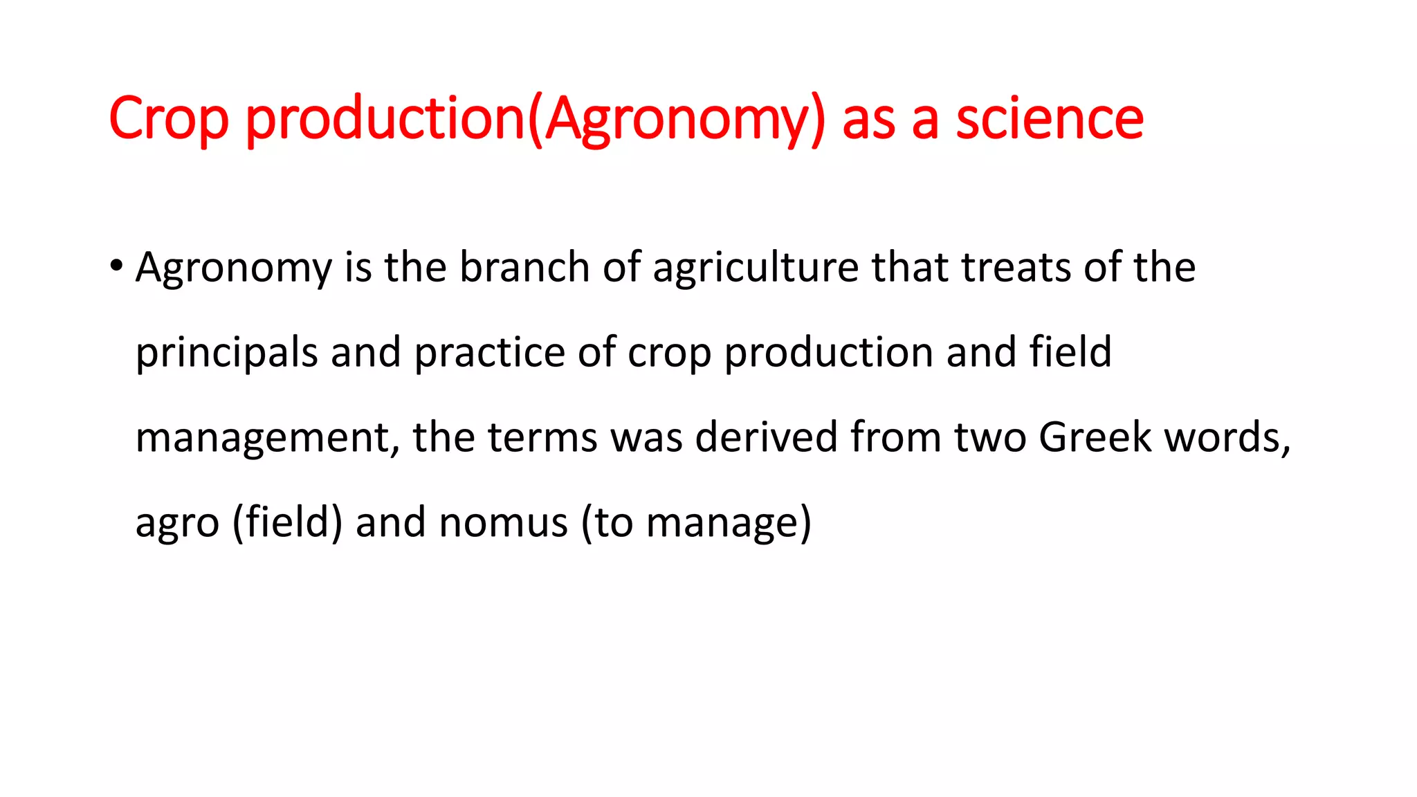 Crop production 1 | PDF