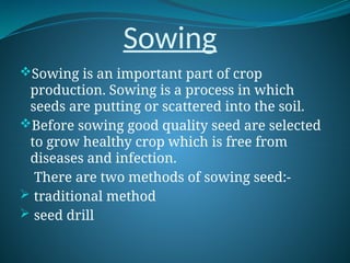 Crop production and management (how crop is produced and reserved) | PPTX