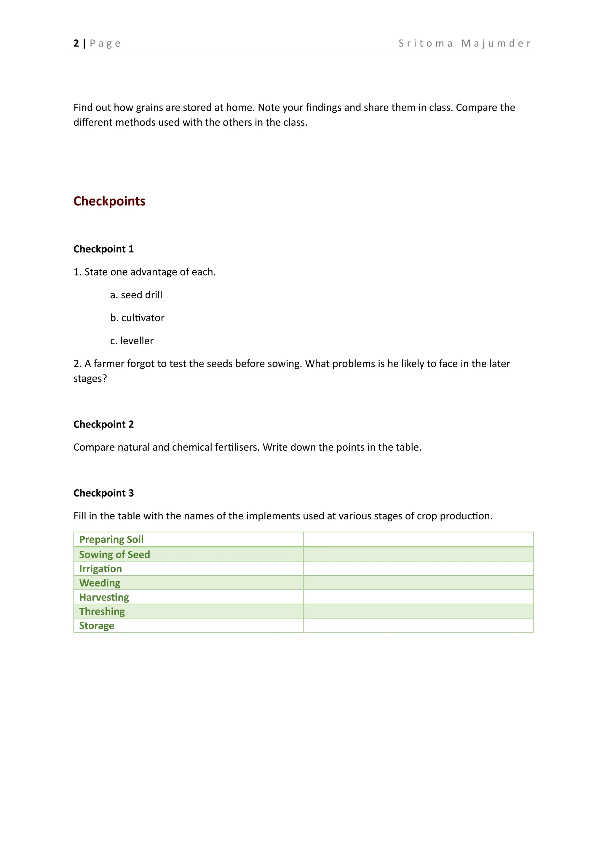 CBSE - Grade 8 - Biology - Crop Production and Management - Neptune ...