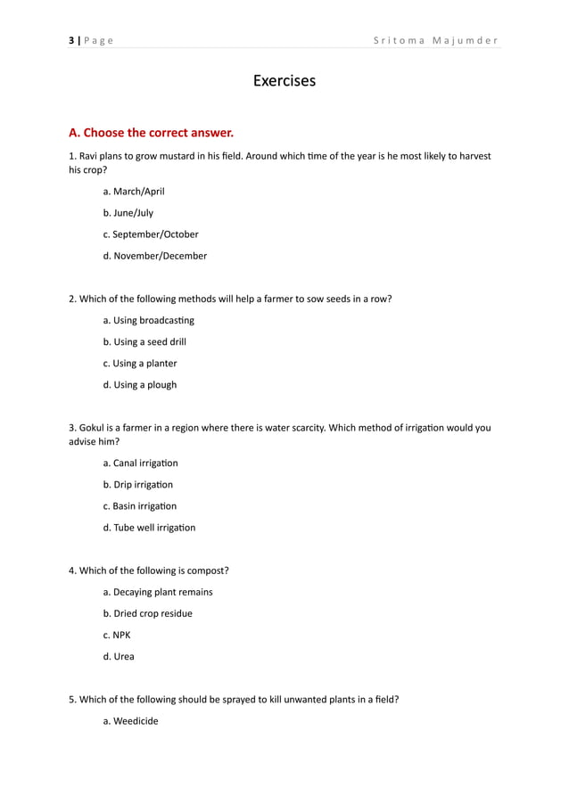 CBSE Grade 8 Biology - Crop Production and Management - Neptune Science ...