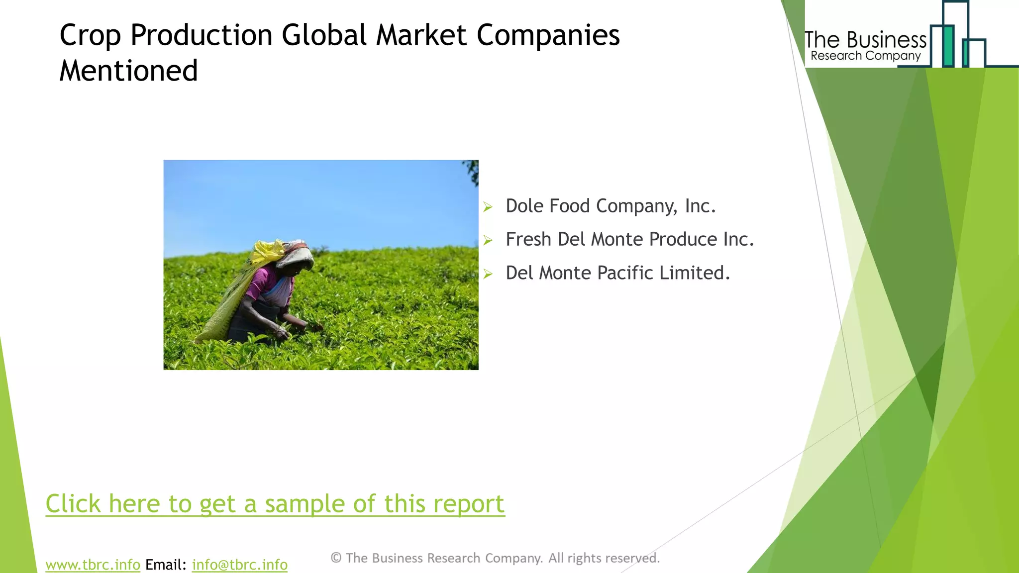 Crop production global market report 2019 | PPT