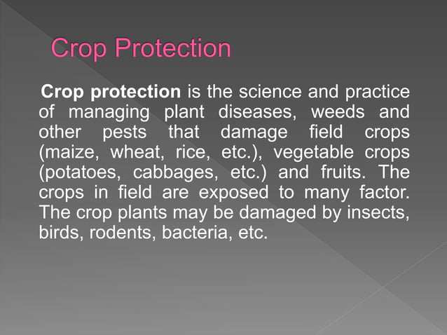 Crop protection | PPTX | Agriculture | Industries