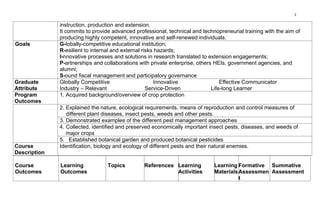 crop protection course syllabus for school of agriculture | DOCX