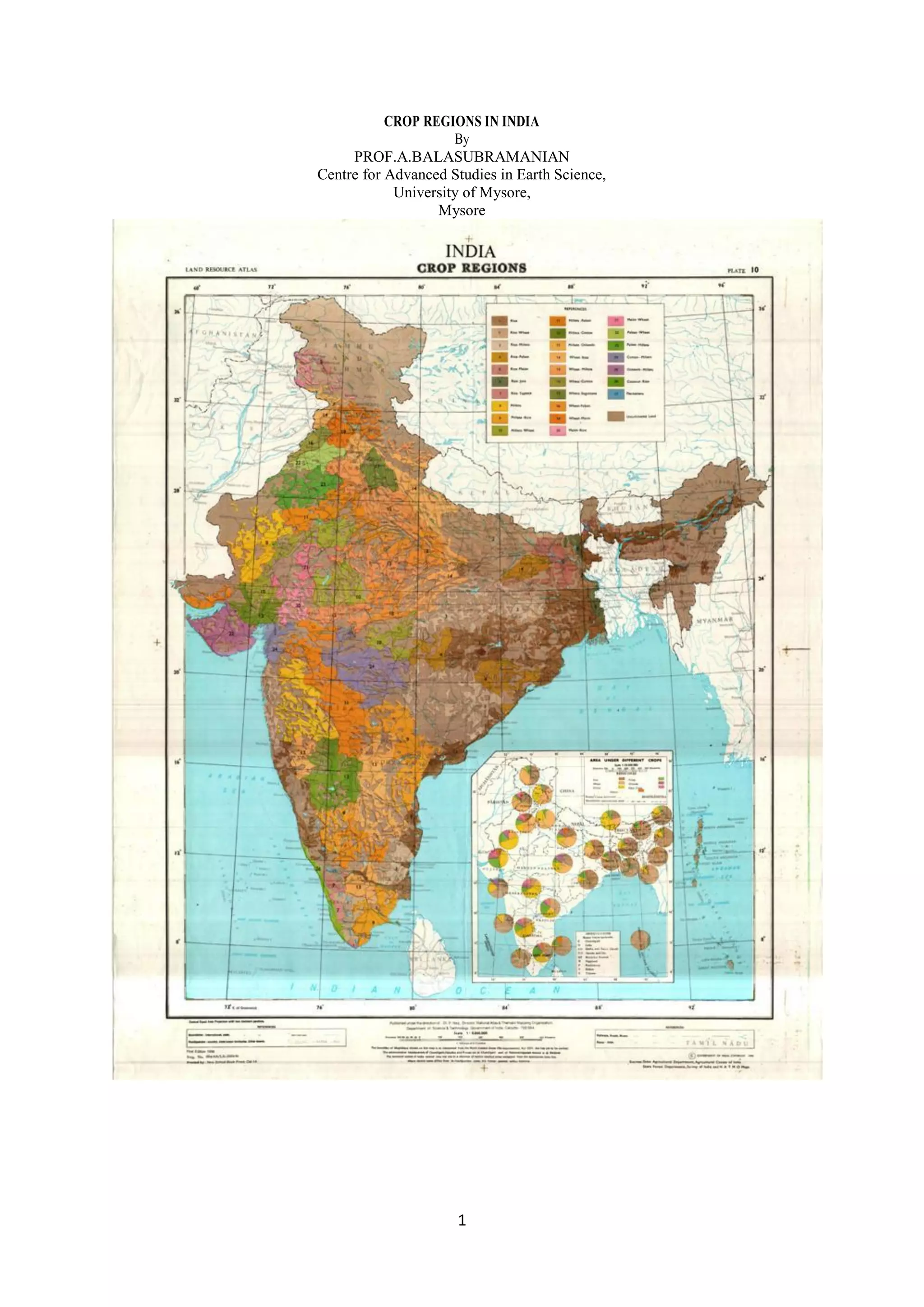 Crop Regions of India | PDF