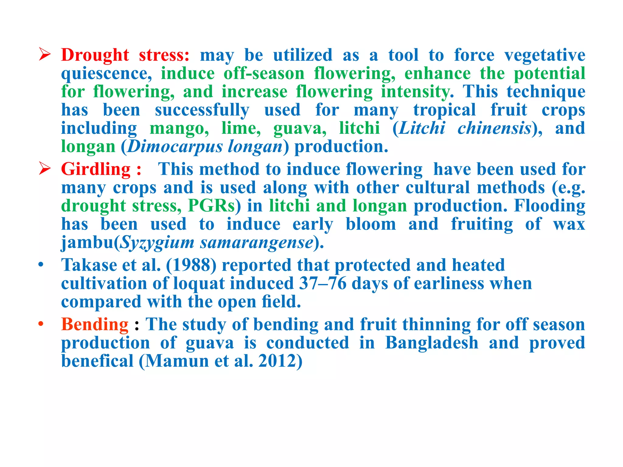 Crop regulation and off season fruit production | PPTX