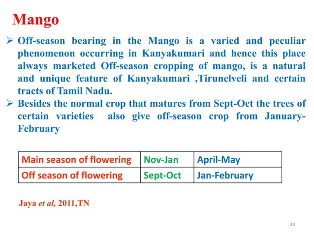 Crop regulation and off season fruit production | PPTX